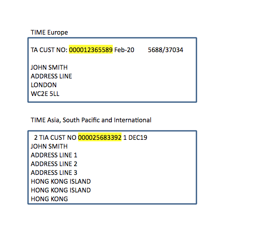 How to find my "TIME" subscription Account Number – Meredith Corp